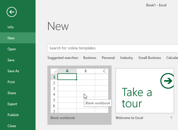 Excel 2016 Creating And Opening Workbooks Full Page