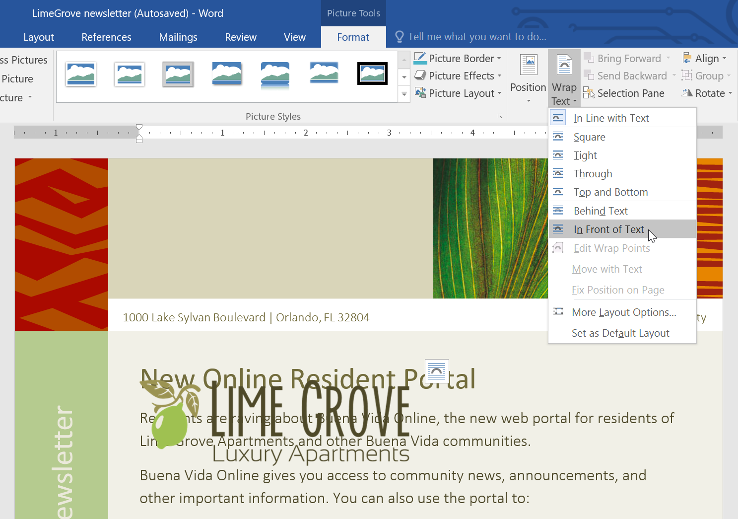 Pictures And Text Wrapping Word 2016 Tutorial Office Word