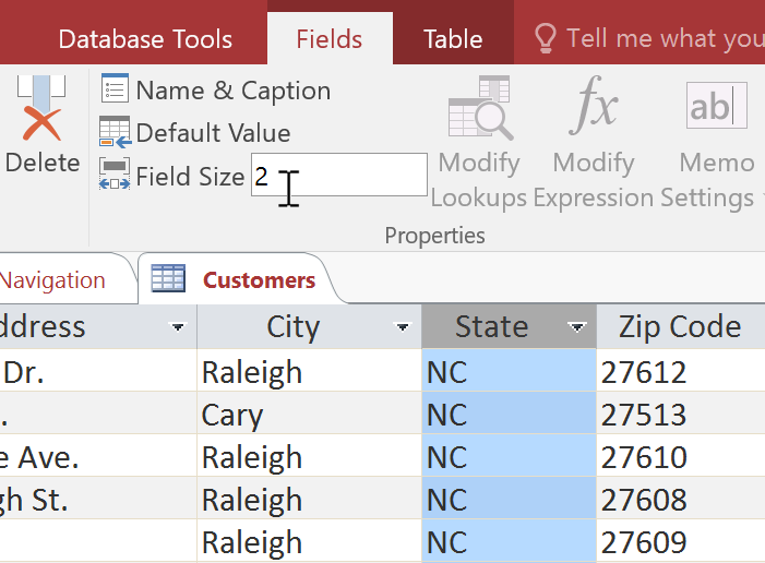 Access 2016 Modifying Tables Office 2016