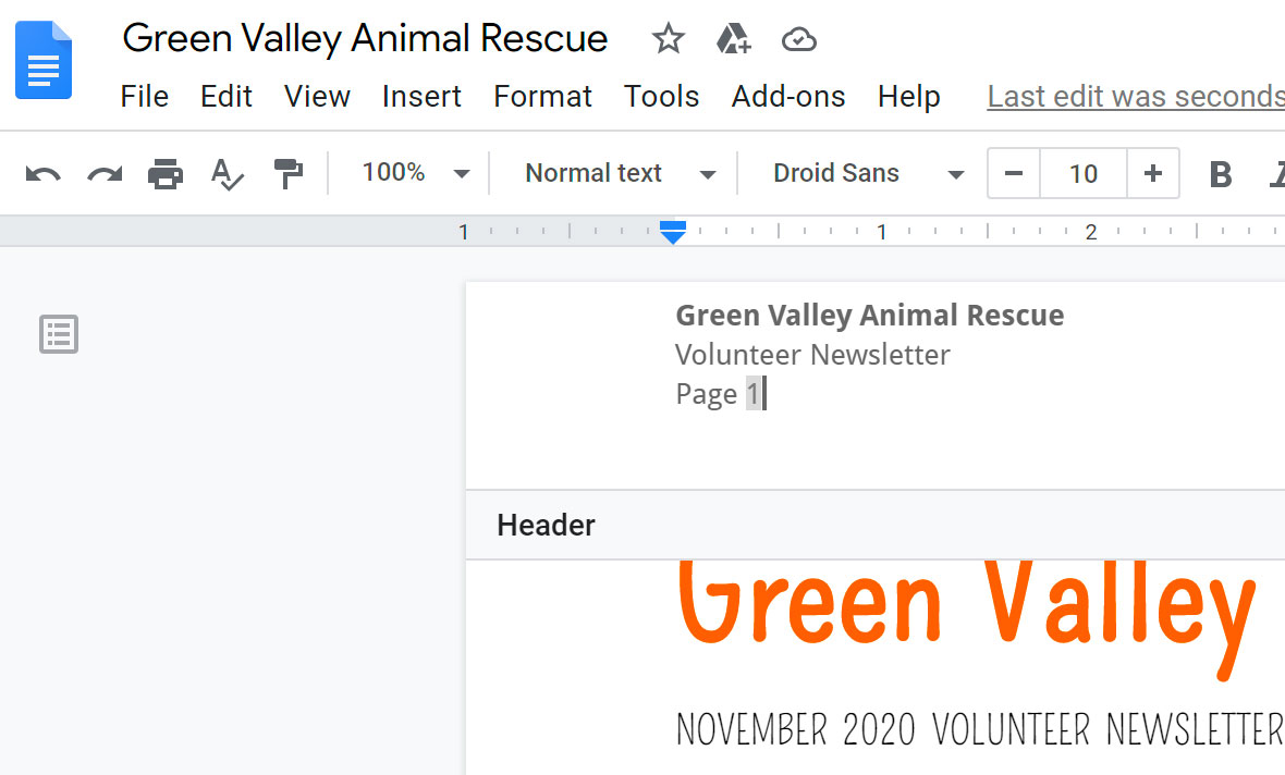 How To Change The Header Number In Google Docs Ashburn Athey1988