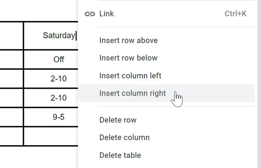 Google Docs Tables Varsity Education