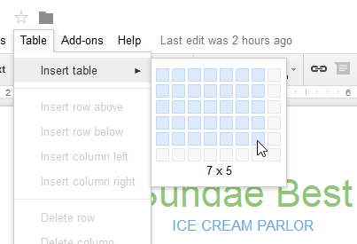 Google Docs: Working with Tables - Page 1