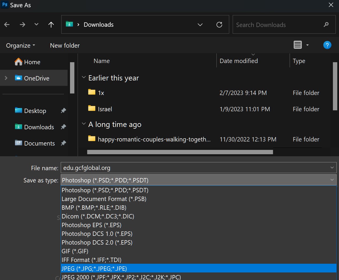 Photoshop Basics: Saving Images