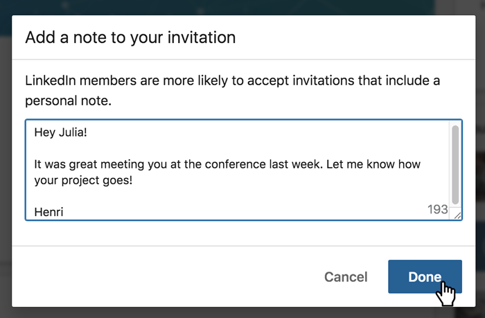 Connecting People Transforming Nations Linkedin Connect Message