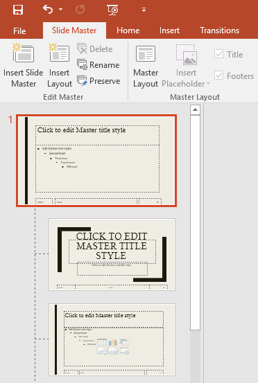 PowerPoint Slide Master View