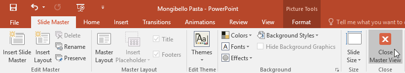 PowerPoint Slide Master View