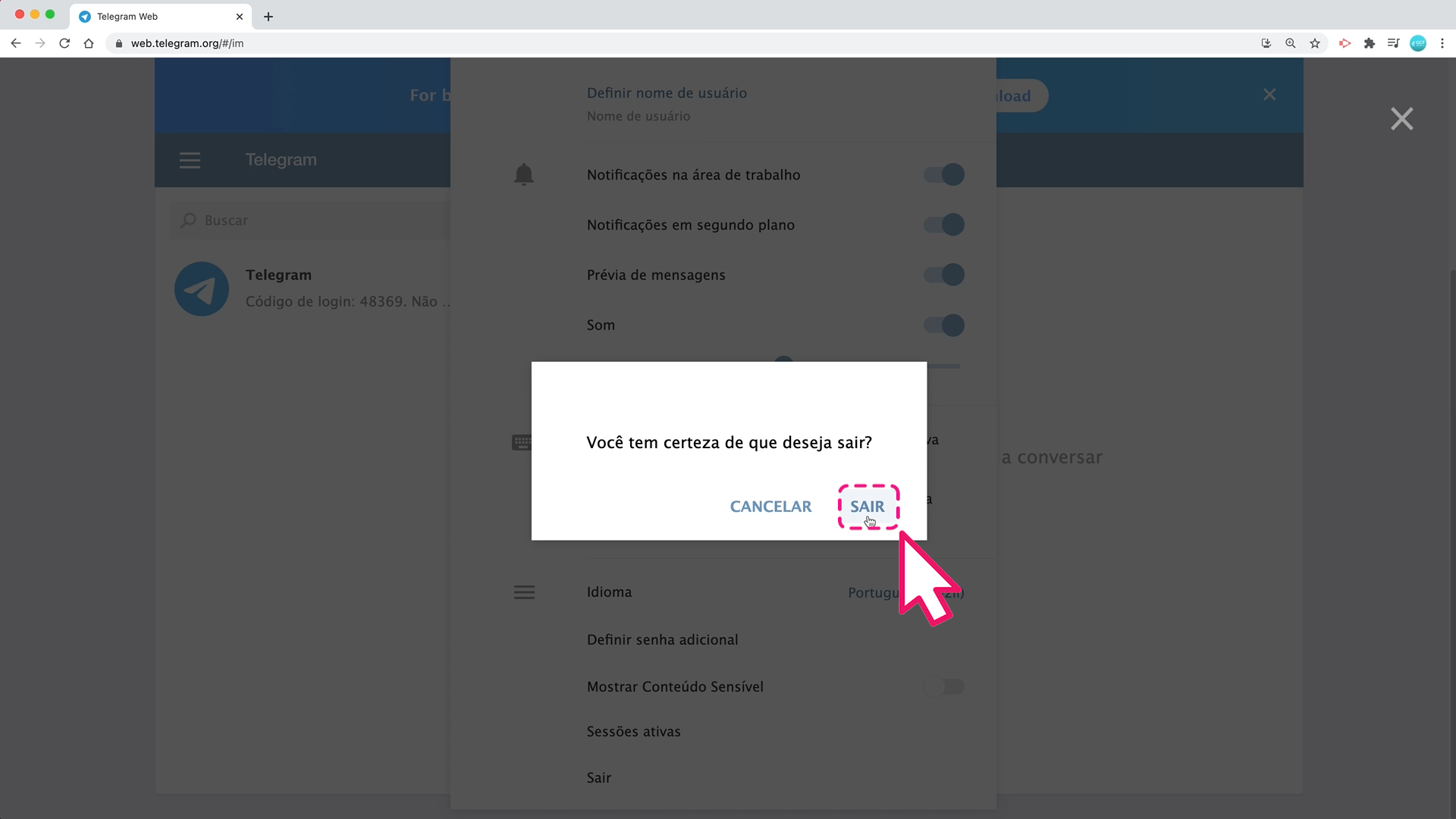 Como usar o Telegram: Como usar o Telegram Web