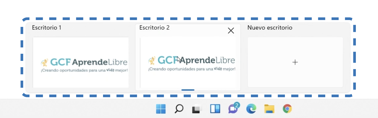 Windows 11: Cómo distribuir los espacios con los escritorios en Windows 11