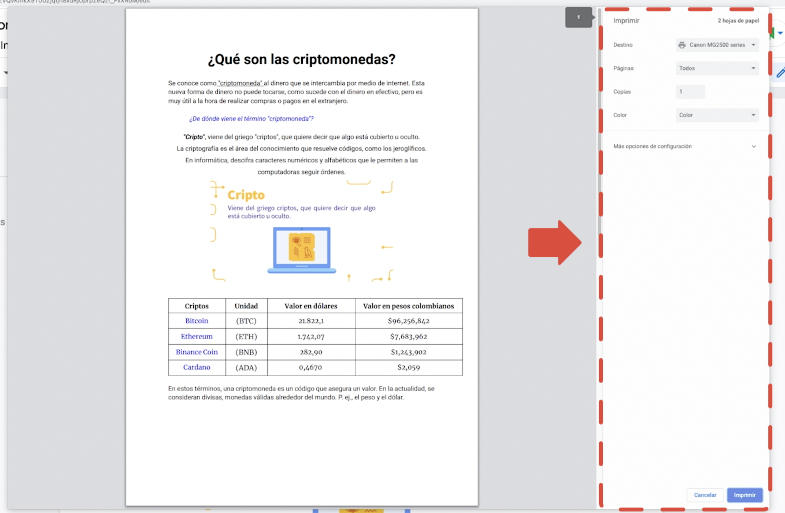 Google Docs: ¿Cómo imprimir un documento de Google?