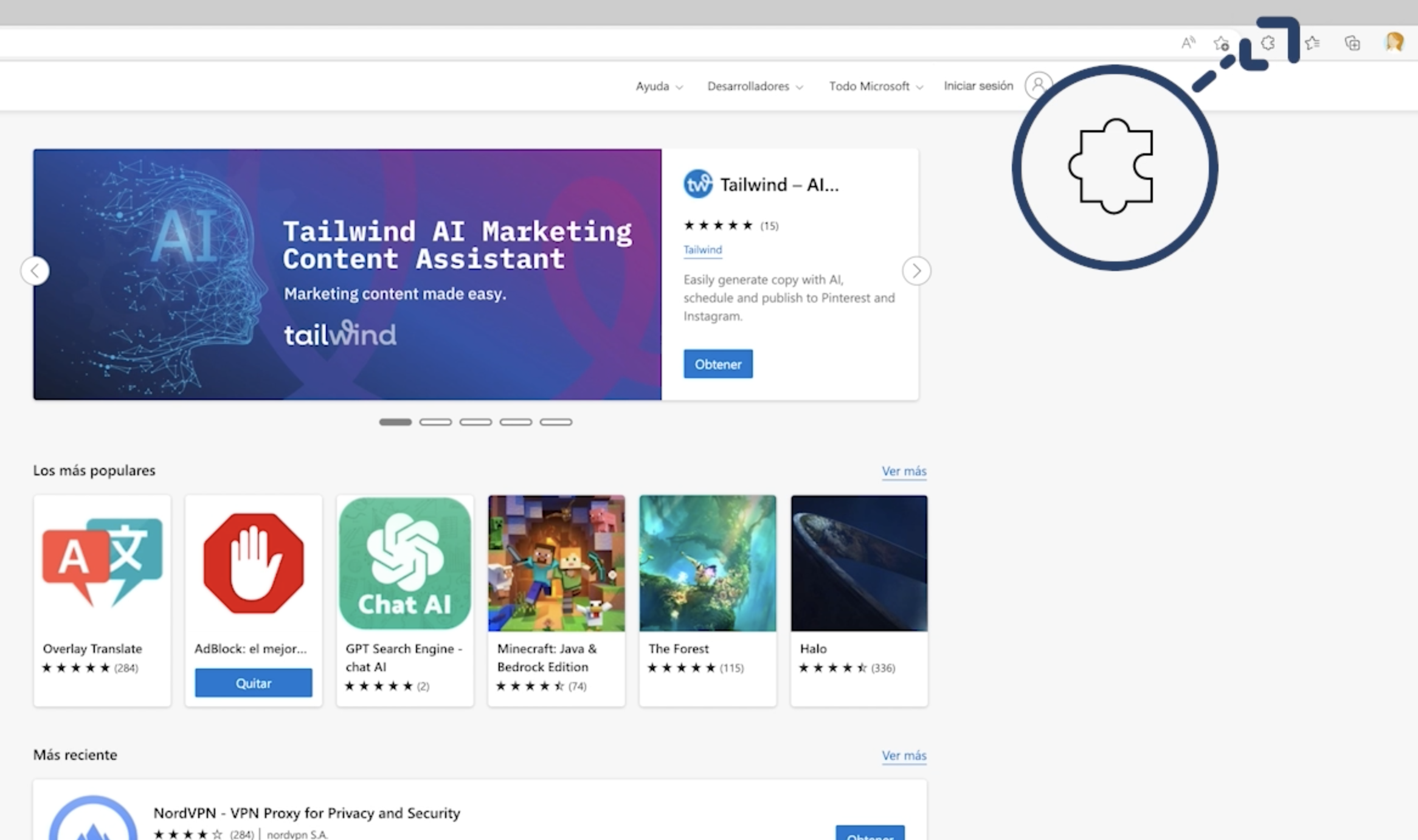 Microsoft Edge: Uso de extensiones y complementos en Microsoft Edge