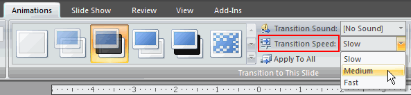 PowerPoint 2007 Using Transitions