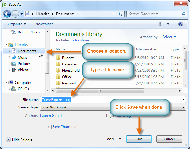 E MAX COMPUTER EDUCATION Excel 2010 Saving