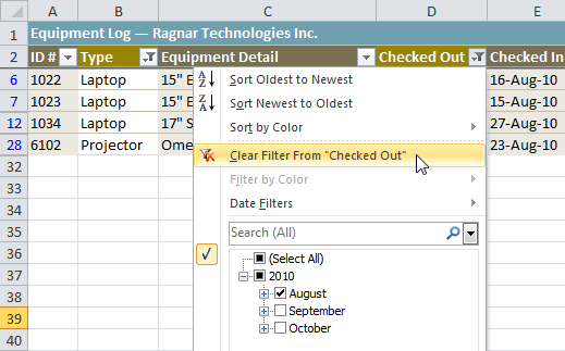 Filtering Data VTI Information Technology