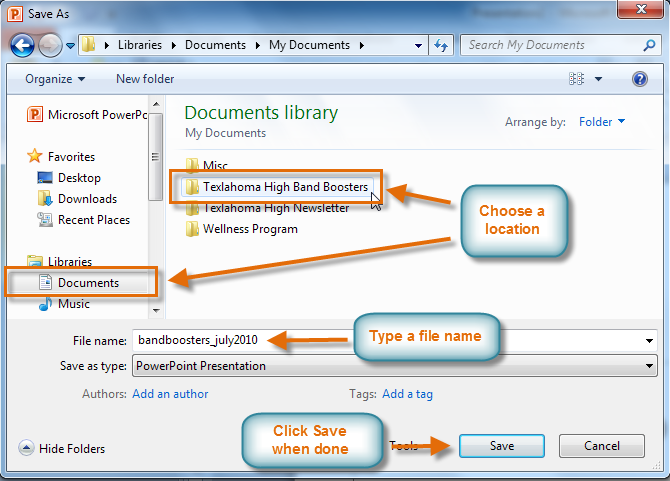 PowerPoint 2010 Saving And Printing