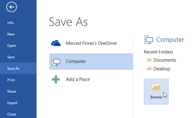 Word 2013 Saving And Sharing Documents 