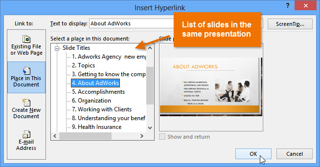 Hyperlink Symbol In Powerpoint