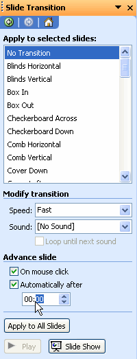 PowerPoint 2003 Using The Set Timing Feature